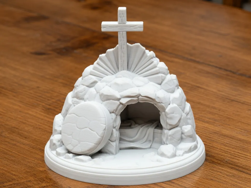 Empty Tomb with Cross – He Is Risen Jesus Christ - Free 3D Print Model ...