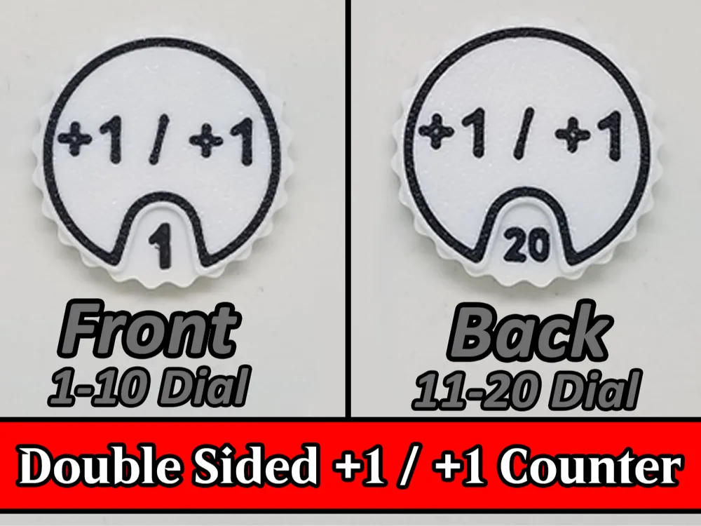 MTG +1/+1 Counter - Double Sided 1-20 Dial - Free 3D Print Model ...