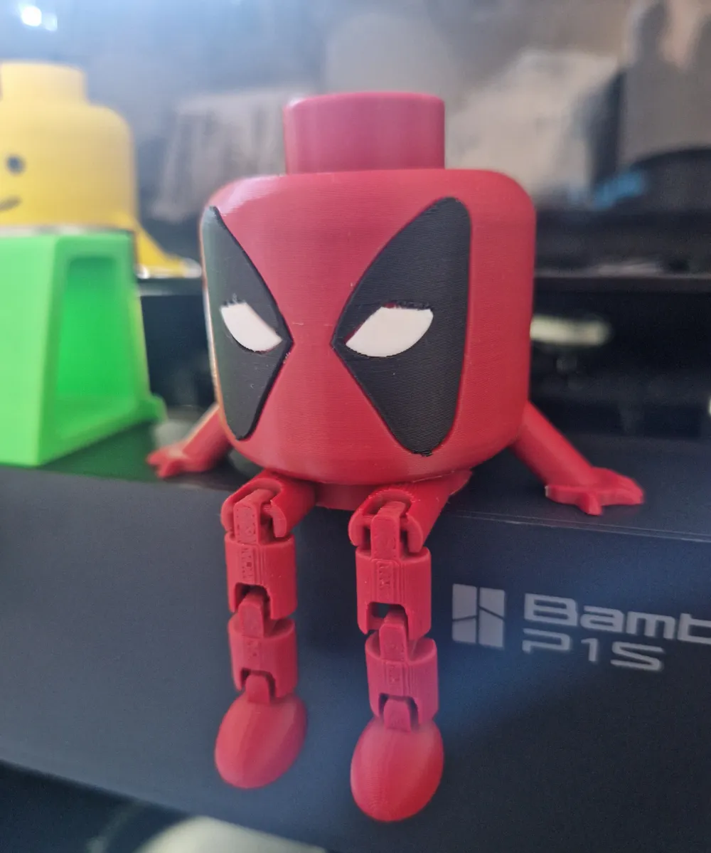 Articulated Brick Head Buddy (Deadpool Edition) - Free 3D Print Model ...