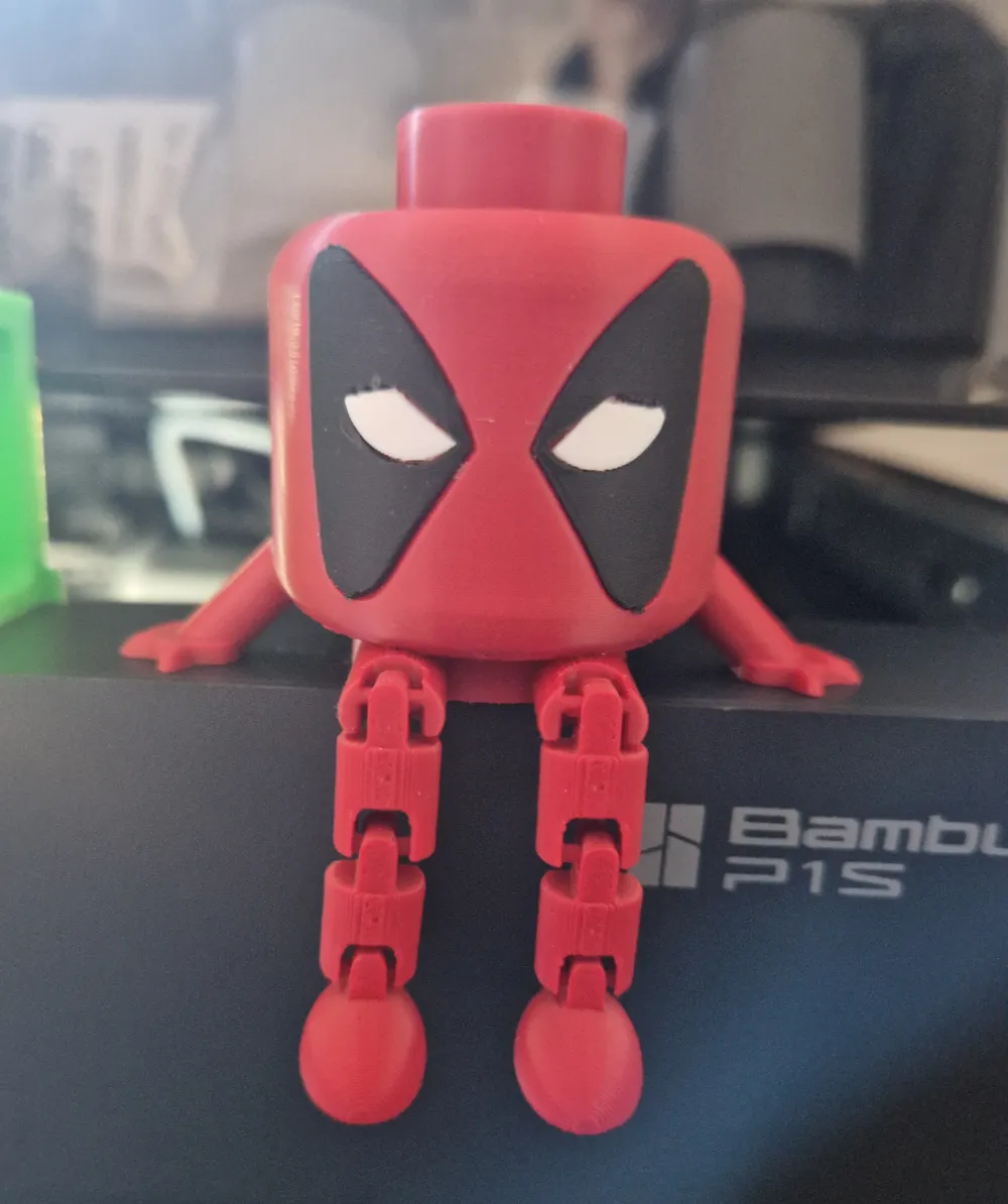 Articulated Brick Head Buddy (Deadpool Edition) - Free 3D Print Model ...