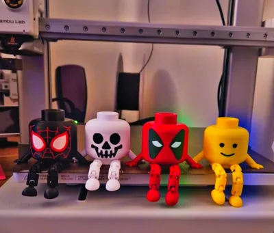 Articulated Brick Head Buddy (Deadpool Edition) by SA3D Designs ...