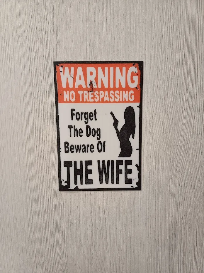 Warning danger woman wall sign. by Kiron 21 - MakerWorld