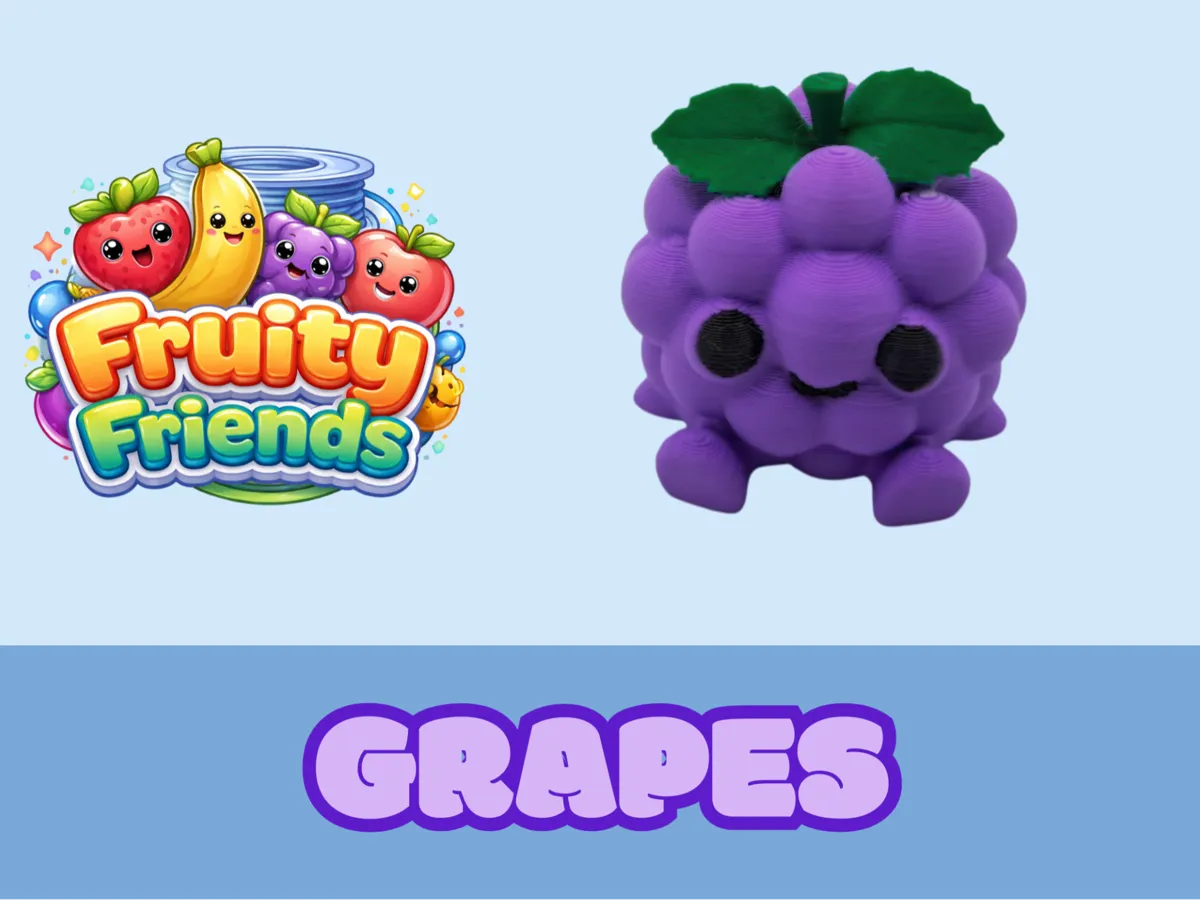Fruity Friends - Grapes - Free 3D Print Model - MakerWorld