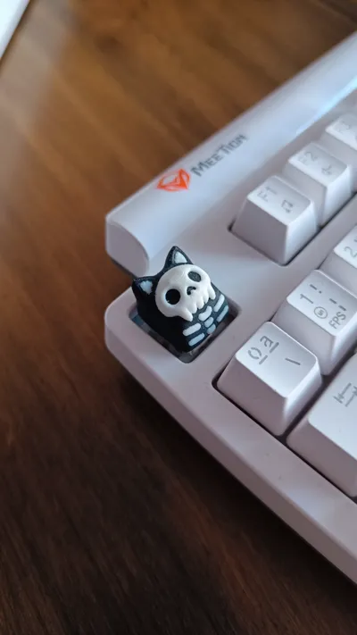 Skullcat keycap - Halloween by Hiko 3D - MakerWorld