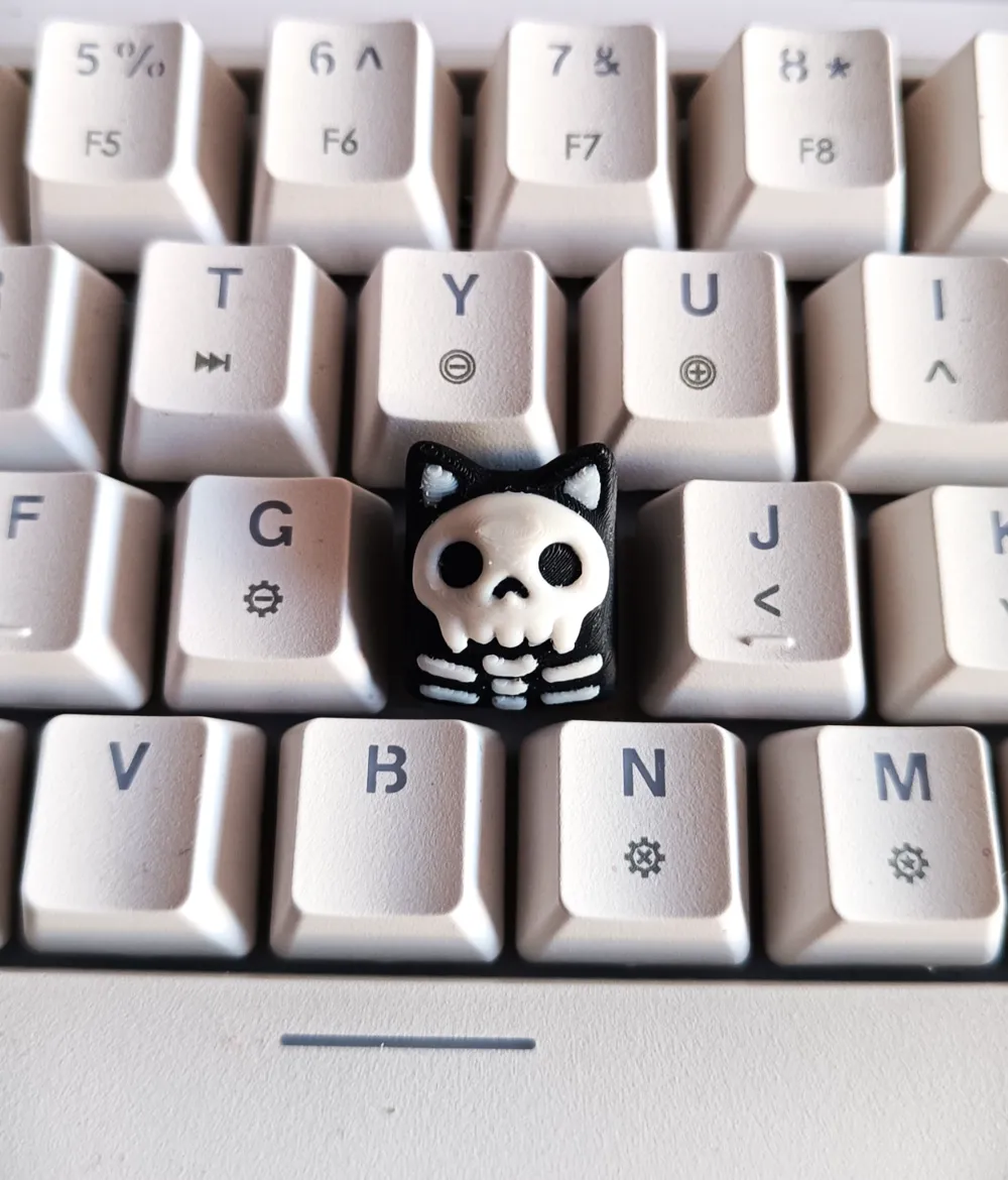 Skullcat keycap - Halloween by Hiko 3D - MakerWorld