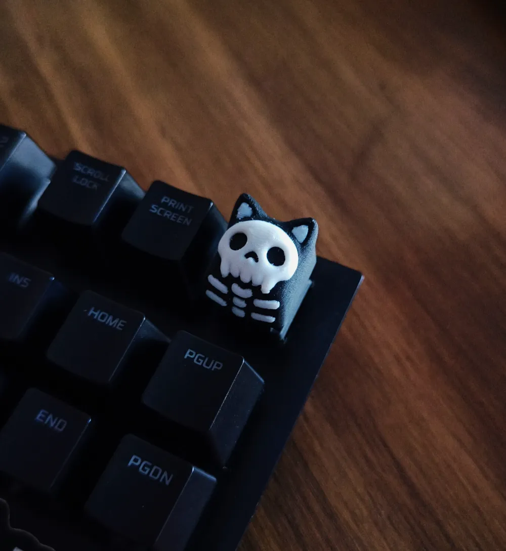 Skullcat keycap - Halloween by Hiko 3D - MakerWorld