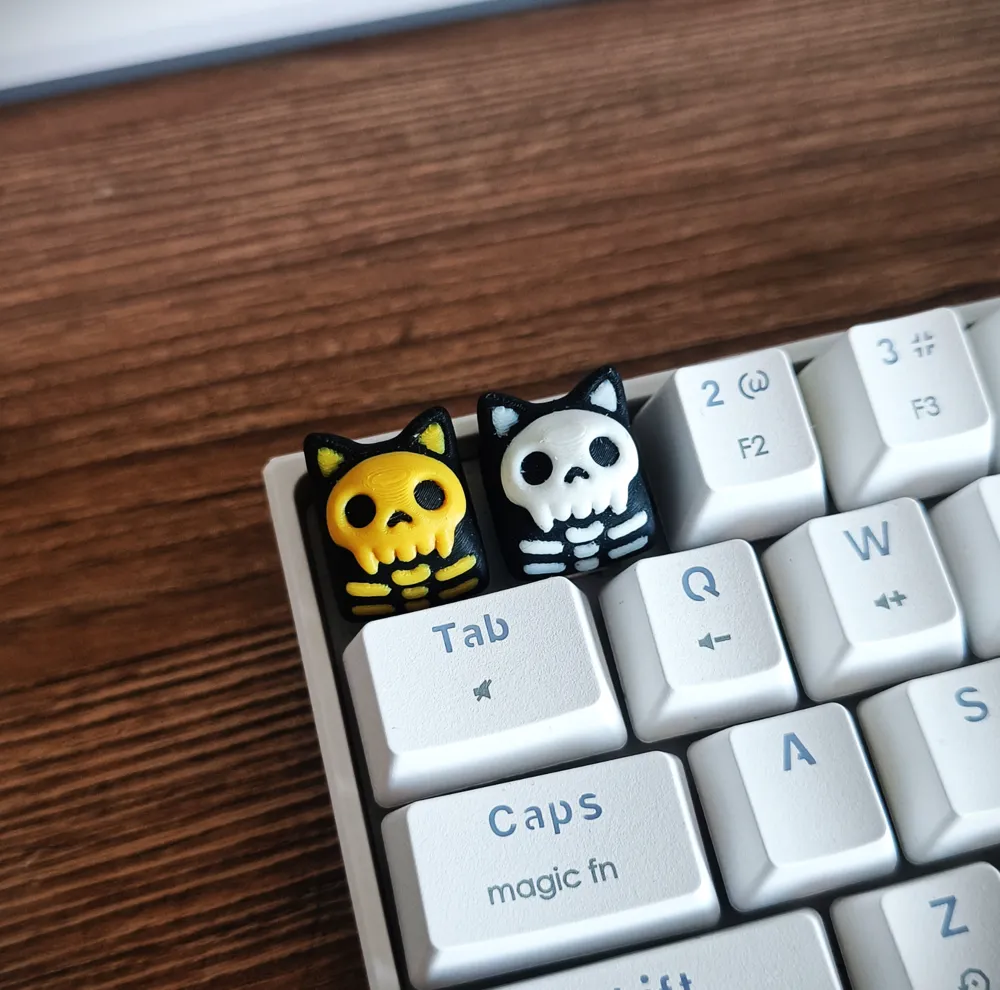 Skullcat keycap - Halloween by Hiko 3D - MakerWorld