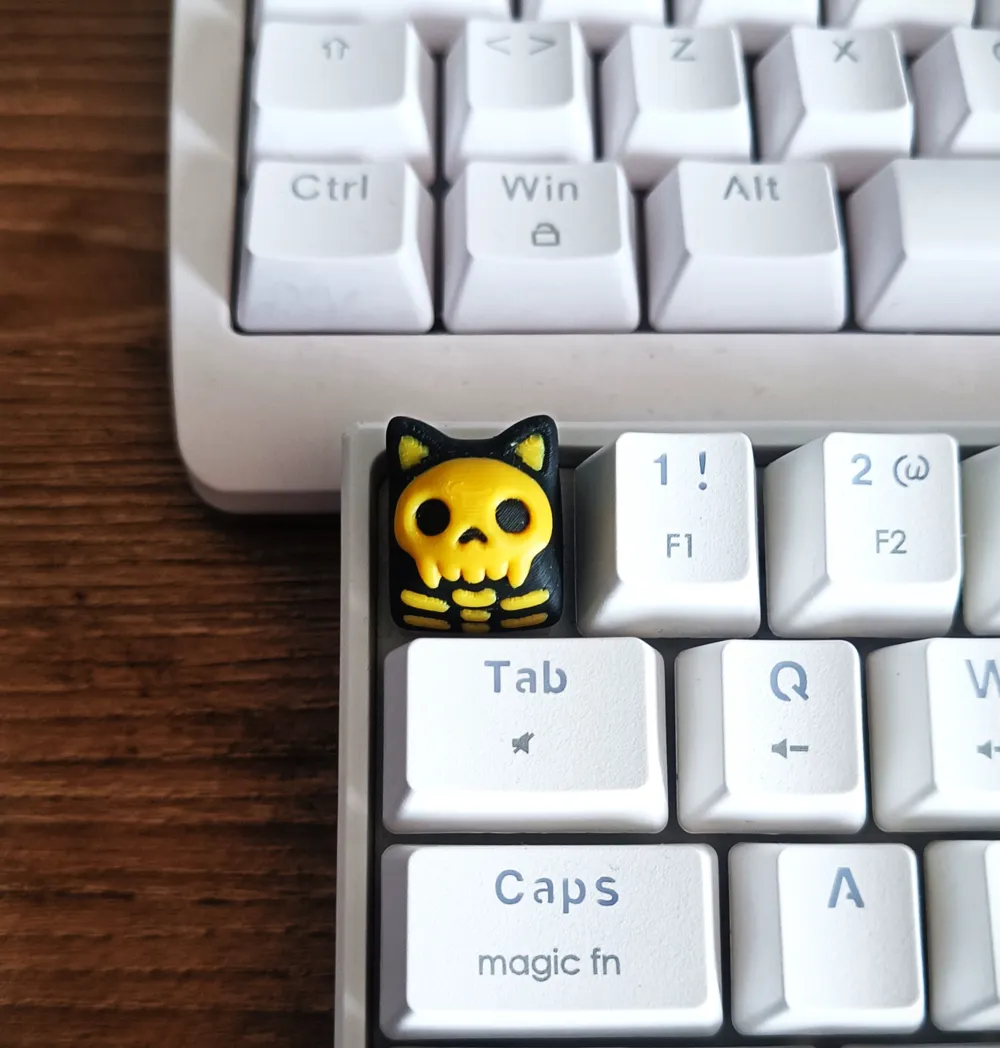 Skullcat keycap - Halloween by Hiko 3D - MakerWorld