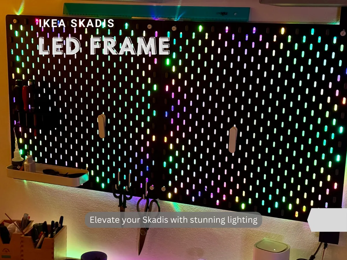 LED Frame for Ikea Skadis Board - Light Effect - Free 3D Print Model ...