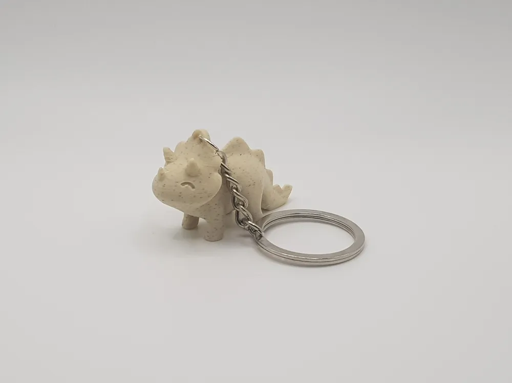 Cute Triceratops Dinosaur Keychain (Remix) - Free 3D Print Model ...
