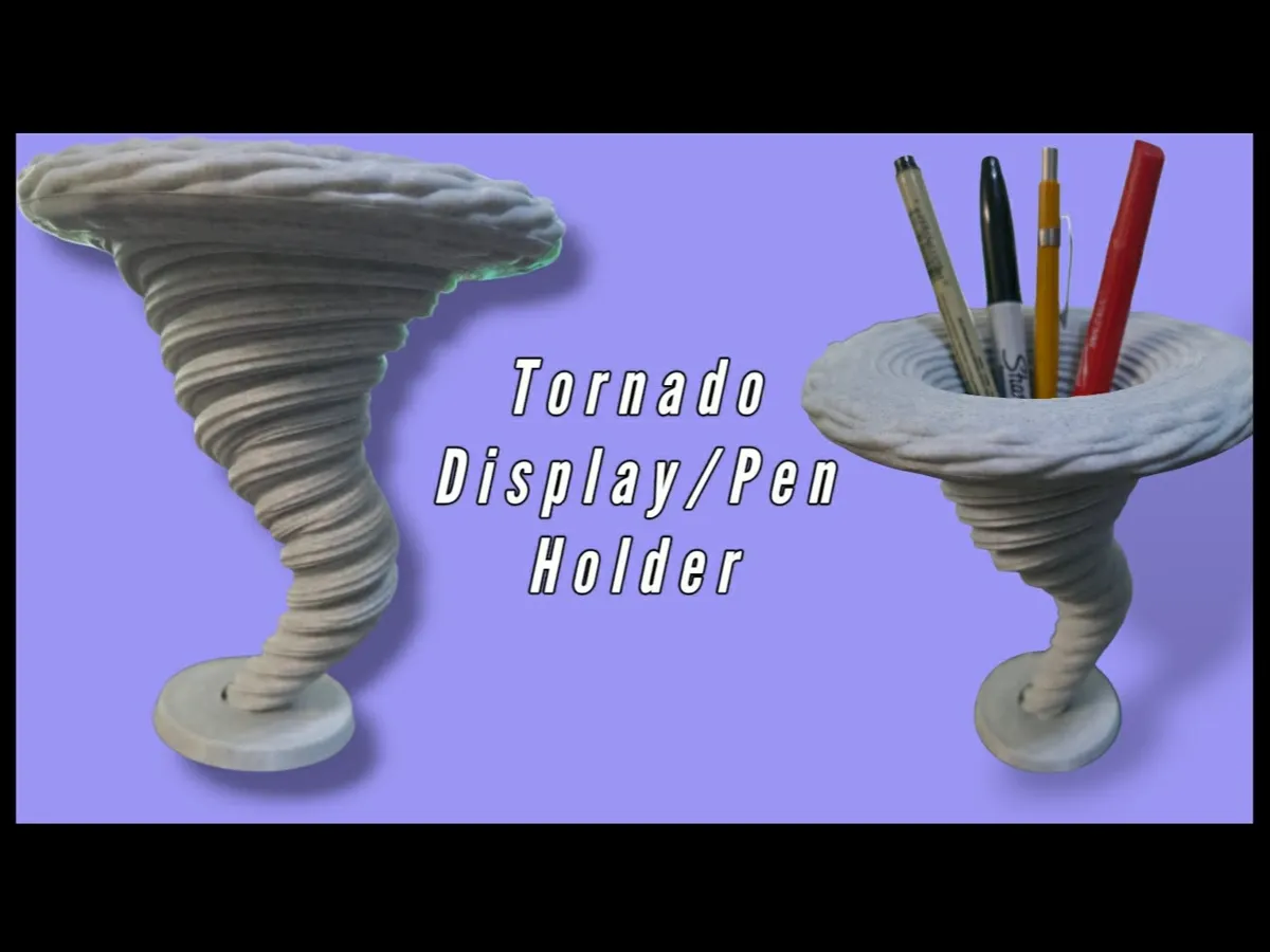 Tornado Display/Pen Holder - Free 3D Print Model - MakerWorld