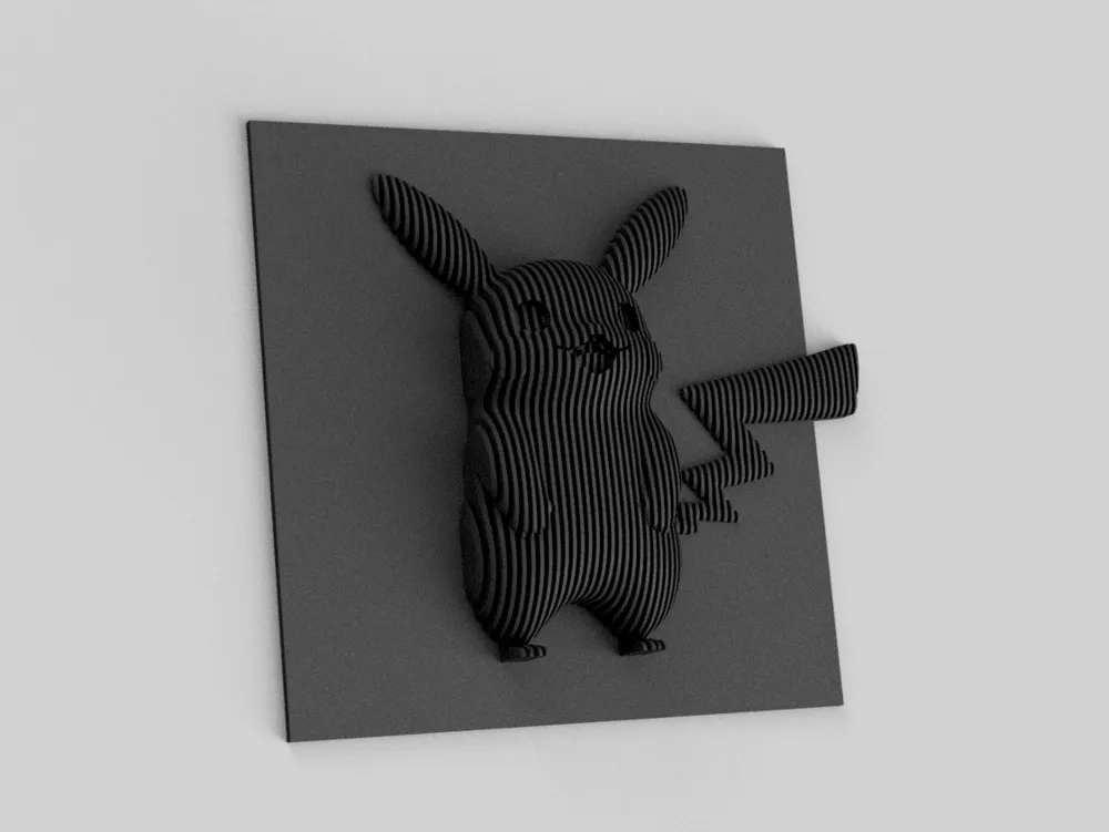 Pikachu Layered Sculpture by damiro MakerWorld: Download Free 3D Models