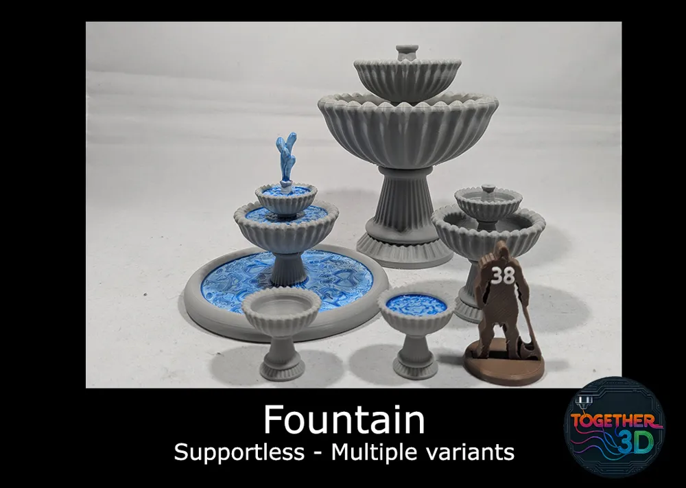 Fountain - supportless DND scenery by Together 3D MakerWorld: Download ...
