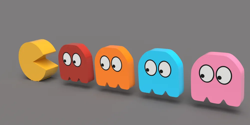 Pac-Man and Ghosts Figures by lindnjoe - MakerWorld