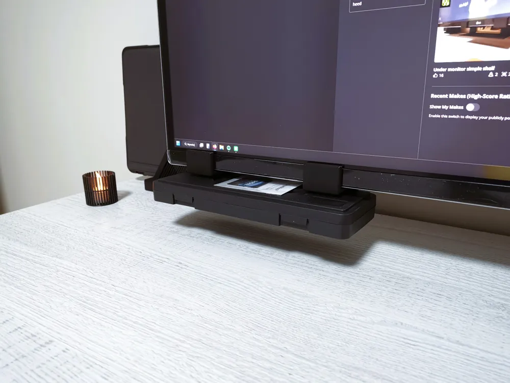 Under monitor simple shelf by Rafcik93 MakerWorld: Download Free 3D Models