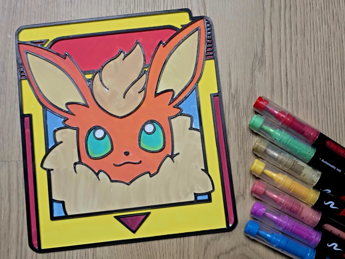 Flareon Gamecard Pokemon Mestiere da Colorare - Modello di stampa 3D ...