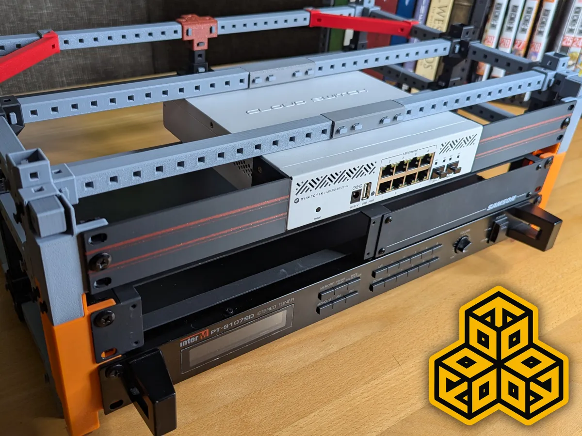 Modulär 19" serverrack - Gratis 3D utskrifts modell - MakerWorld