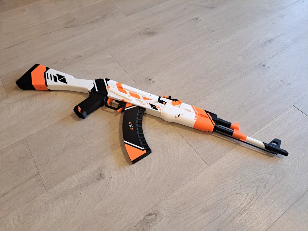 AK-47 Asiimov (Rubber Band Gun) - Free 3D Print Model - MakerWorld