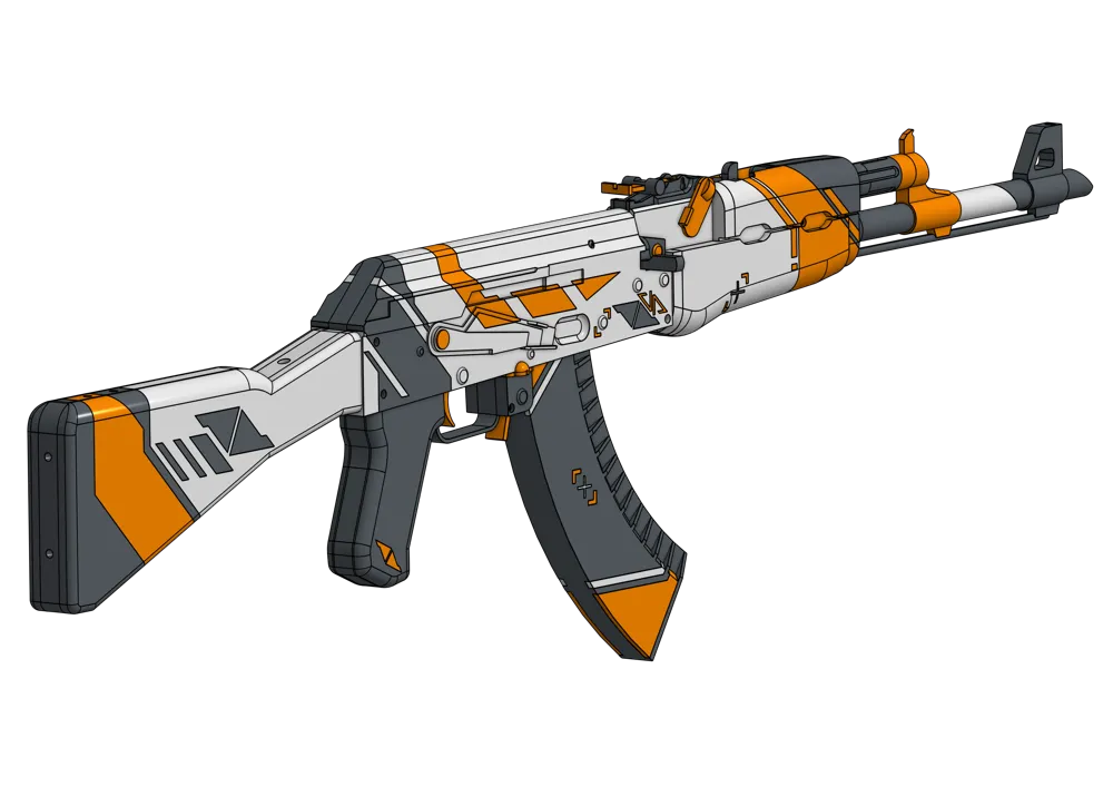 AK-47 Asiimov (Rubber Band Gun) - Free 3D Print Model - MakerWorld