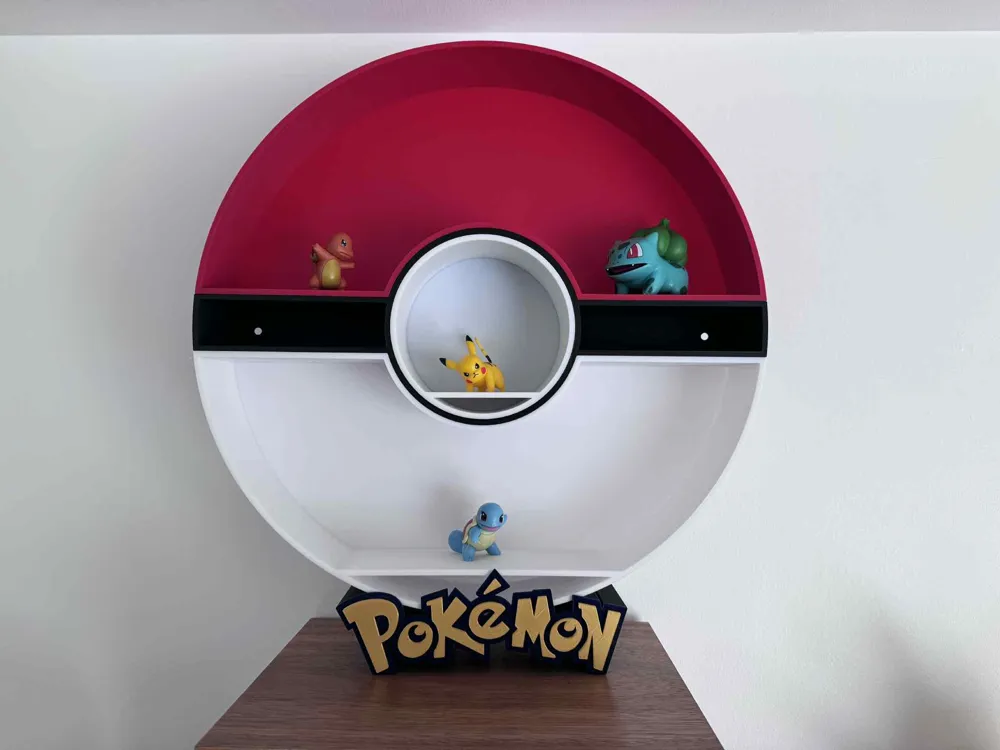 Pokemon Pokeball Wall / Desktop Shelf NO AMS - Free 3D Print Model ...