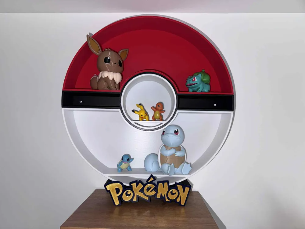 Pokemon Pokeball Wall / Desktop Shelf NO AMS - Free 3D Print Model ...