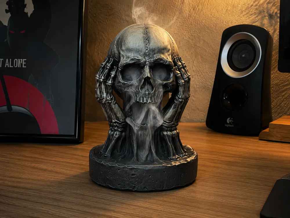 Skull Backflow Incense Burner | Smoke Effect - Free 3D Print Model ...