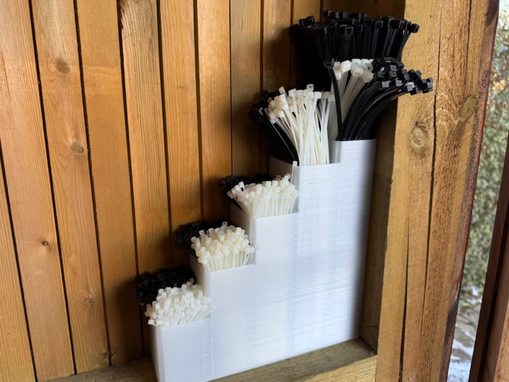 Zip Tie Organizer with wall mount - Free 3D Print Model - MakerWorld