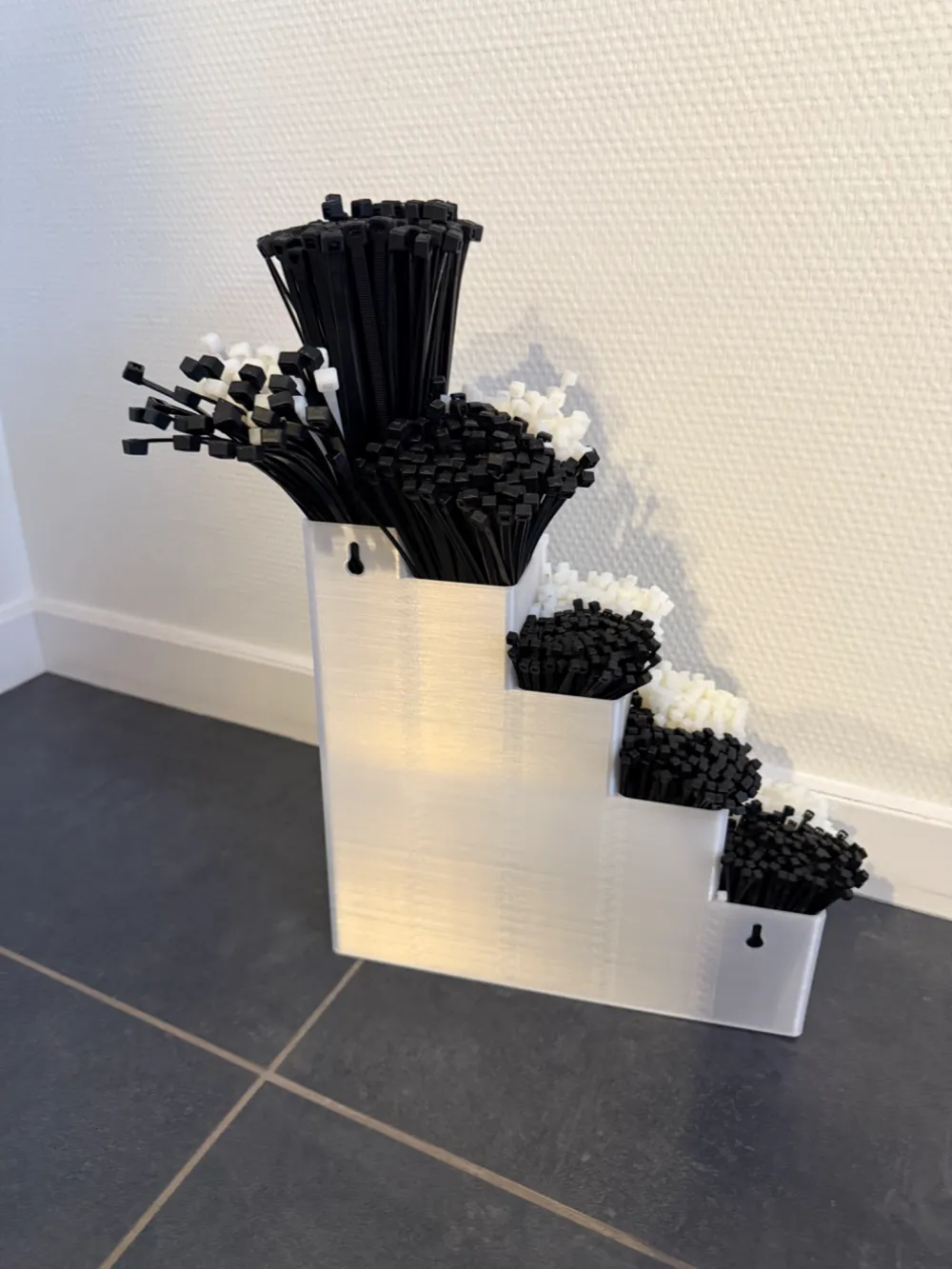 Zip Tie Organizer with wall mount - Free 3D Print Model - MakerWorld