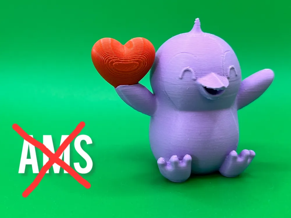 Small cute penguin with heart - Free 3D Print Model - MakerWorld