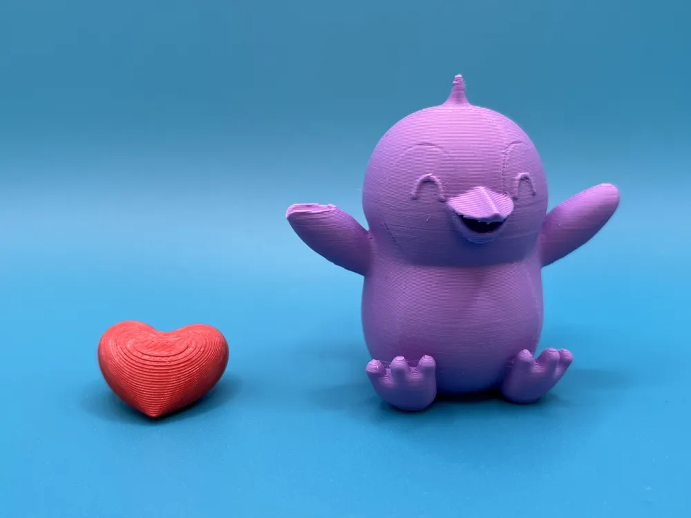 Small cute penguin with heart - Free 3D Print Model - MakerWorld