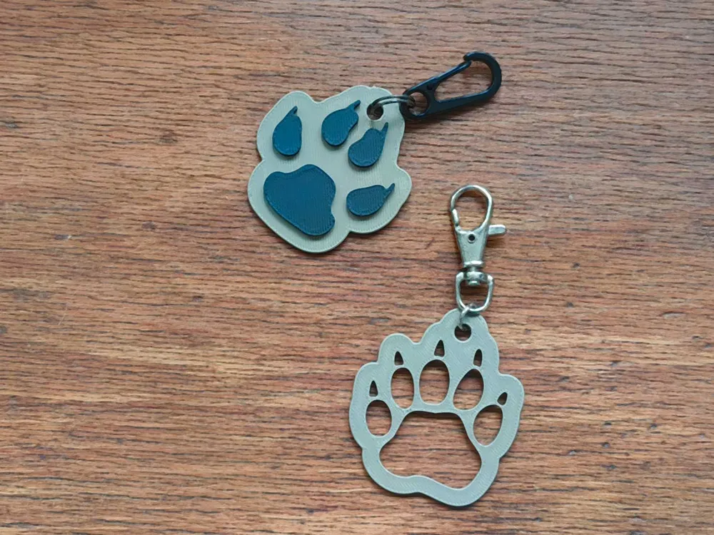 Animal Paw Print Keyrings - Dual Color and Cutout by samulski ...