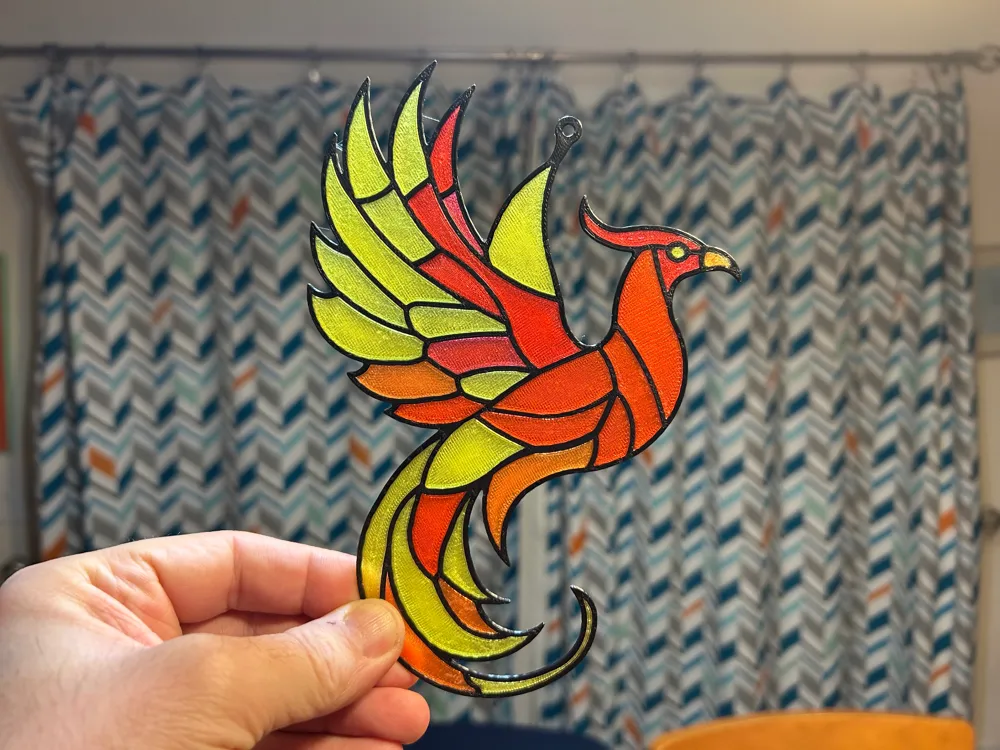 Stained Glass Phoenix by brimstone326 - MakerWorld