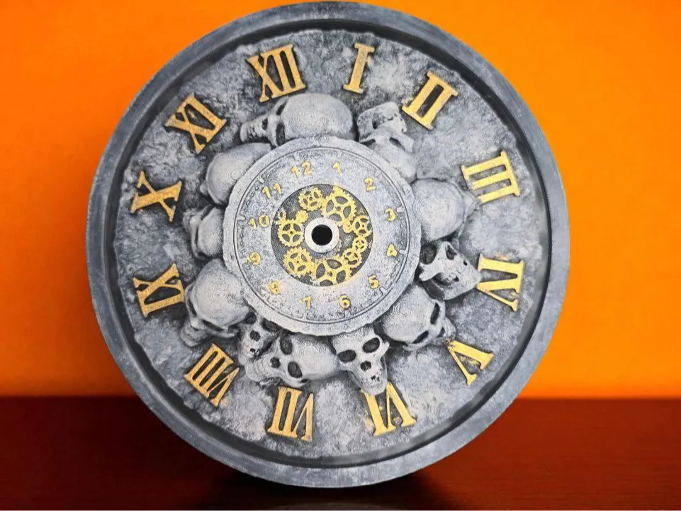 Gothic Skull Clock - Free 3D Print Model - MakerWorld
