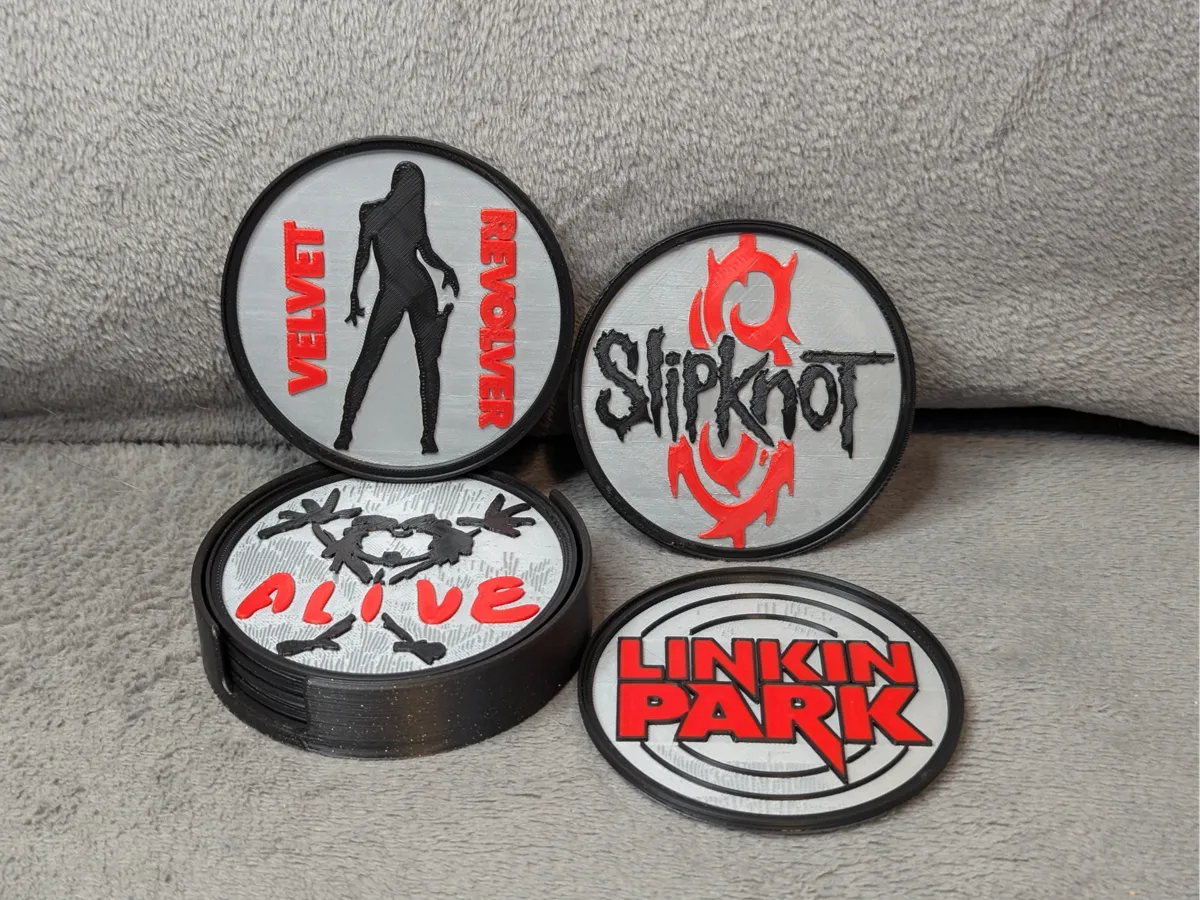 Band Logo - 3D Stackable Coaster Set C - Free 3D Print Model - MakerWorld