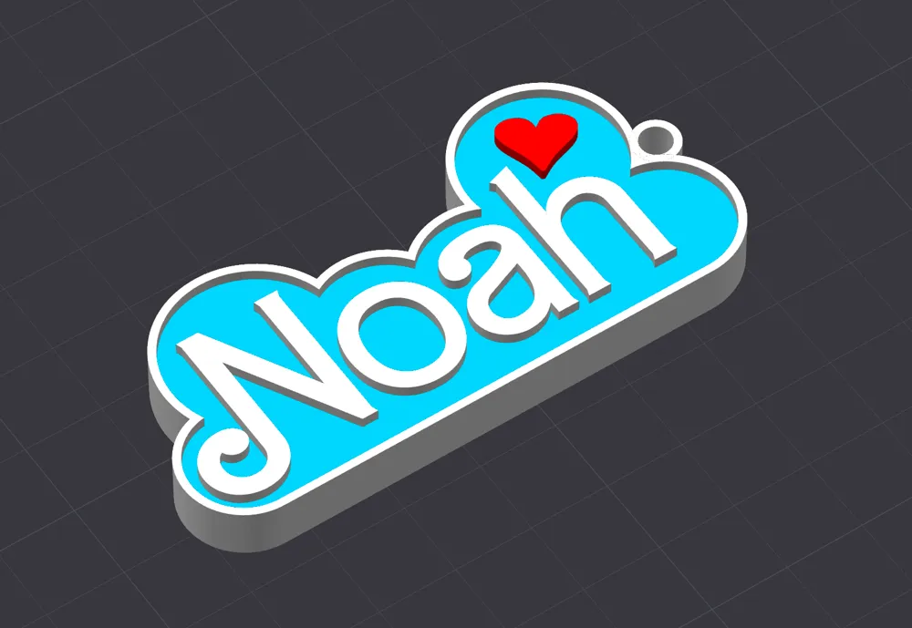 "Noah" nameplate keychain by Carlo Gatto - MakerWorld