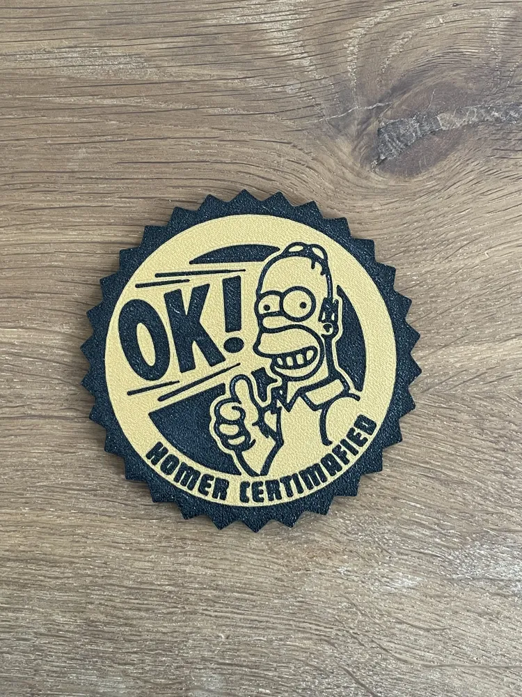 Homer Simpson Certimafied / Funny / coaster / art - Free 3D Print Model ...