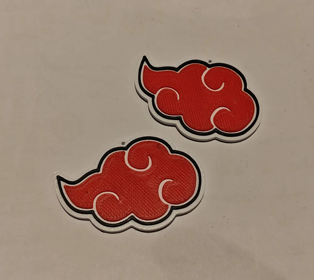 Naruto Akatsuki Cloud Keychain - Free 3D Print Model - MakerWorld