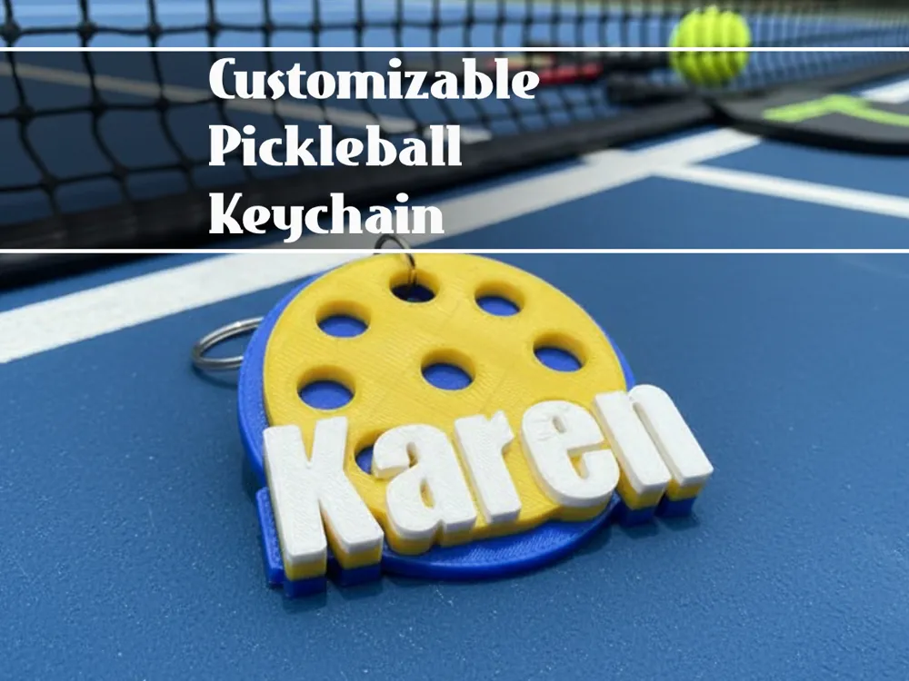 Customizable Pickleball Keychain | Bag Charm - Free 3D Print Model ...