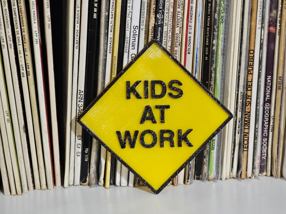Kids at work road sign by dubmehard - MakerWorld