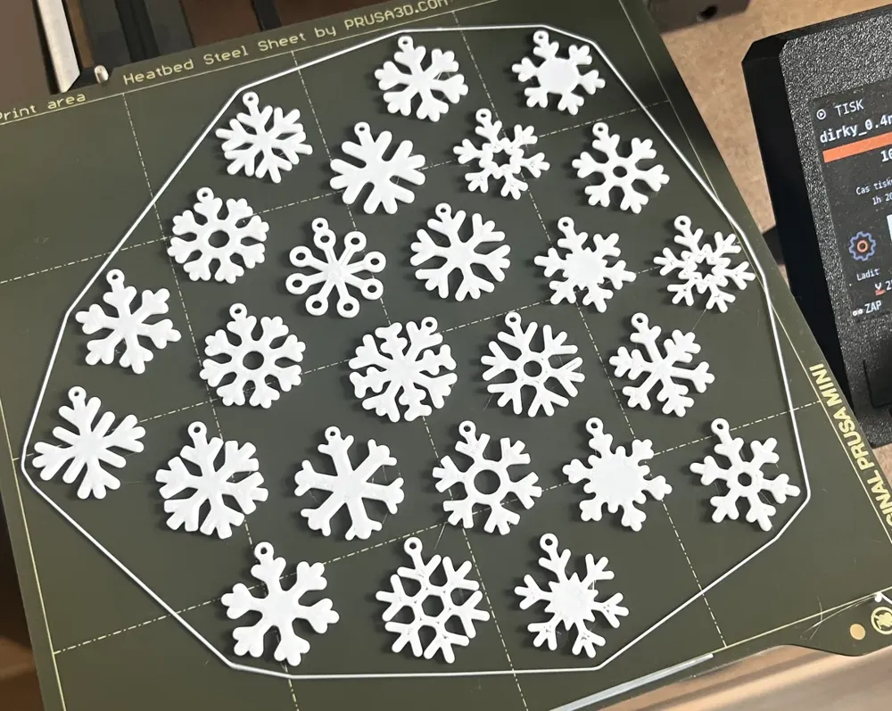 25 Mini snowflake collection with hanging loop by FinalFrag - MakerWorld