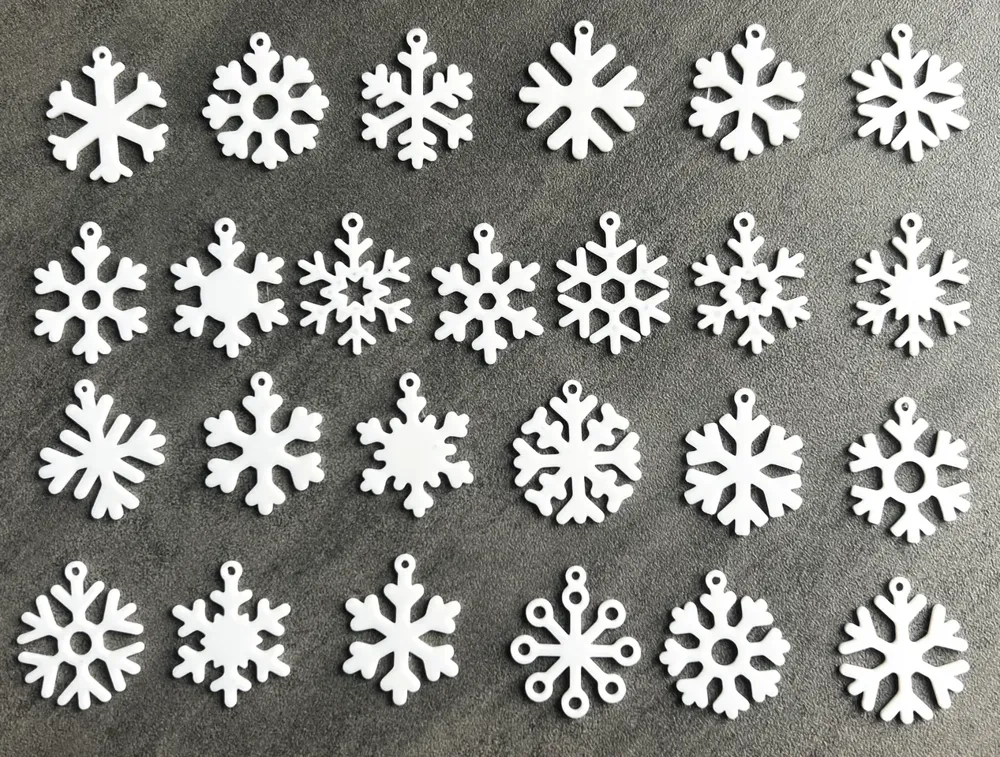 25 Mini snowflake collection with hanging loop by FinalFrag - MakerWorld