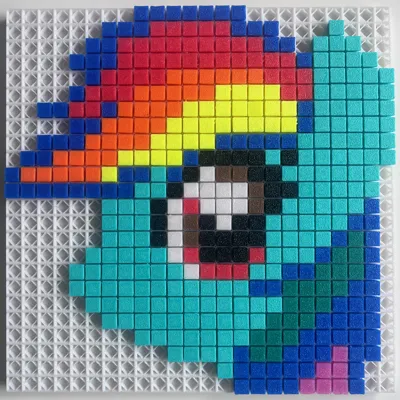 Rainbow Dash My Little Pony Pixel Draft Art - Free 3D Print Model ...
