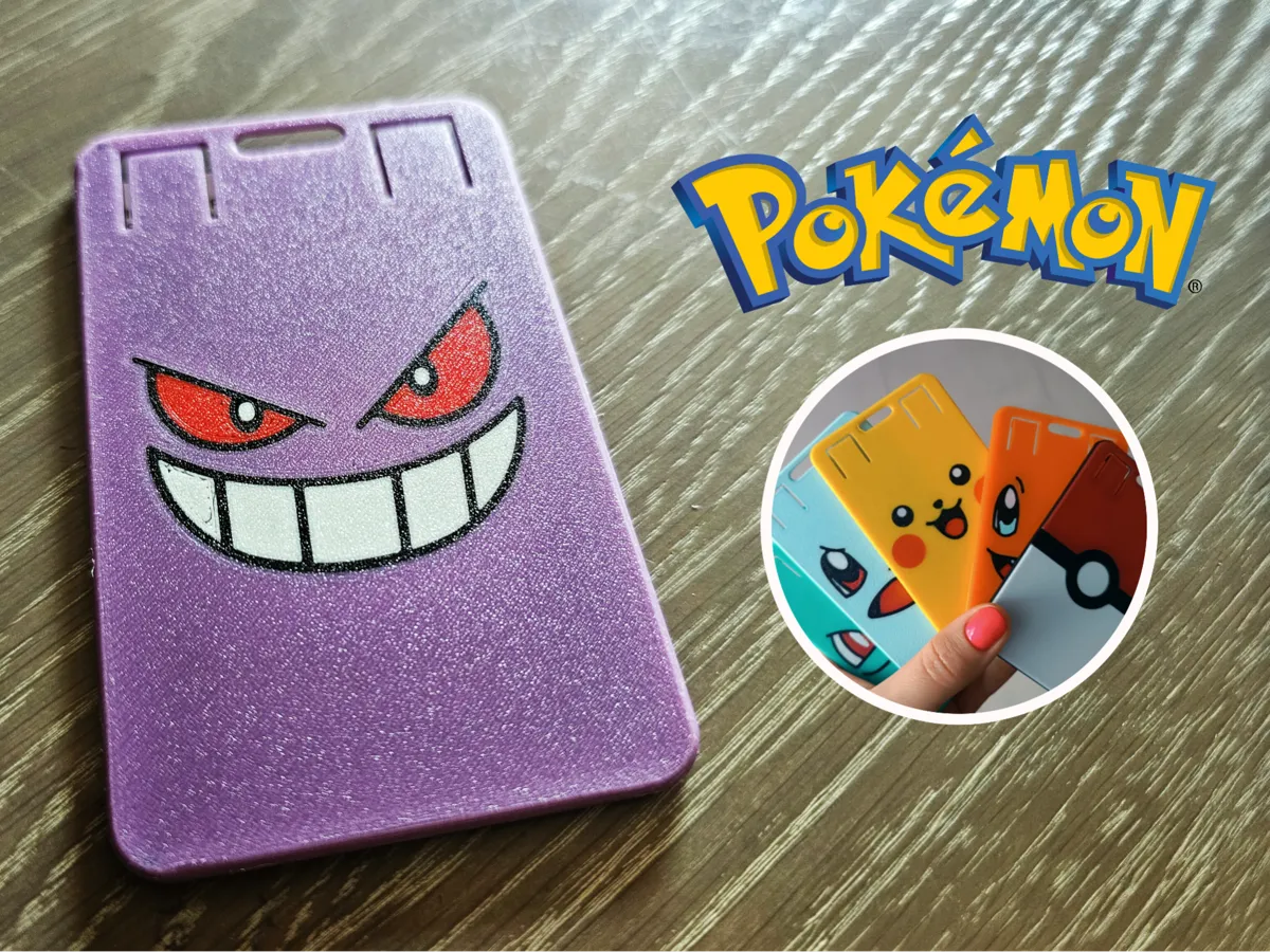 Gengar Pokémon ID Card/Badge holder Standard Size - Free 3D Print Model ...