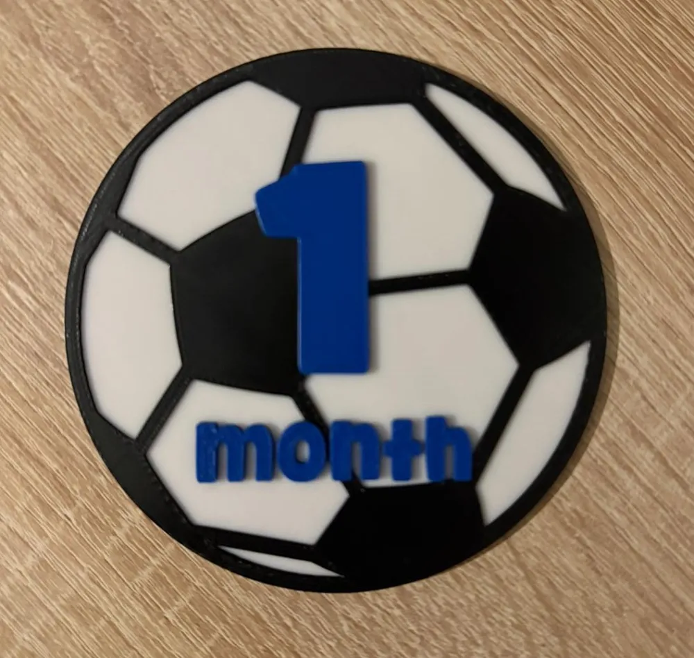 Baby Month Milestone - football - Free 3D Print Model - MakerWorld