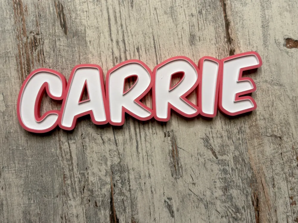 Carrie - LED Name Lamp - Free 3D Print Model - MakerWorld