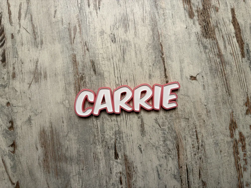 Carrie - LED Name Lamp - Free 3D Print Model - MakerWorld