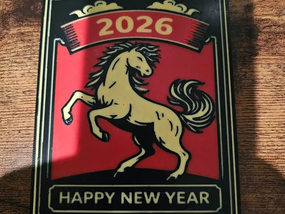 Chinese New Year 2026 : Horse Card - Free 3D Print Model - MakerWorld