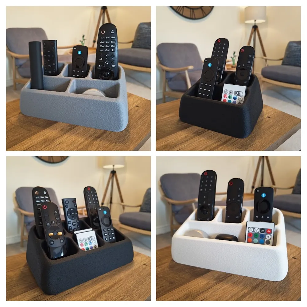 Minimal Remote Caddy – 4 Layouts V2 - Free 3D Print Model - MakerWorld