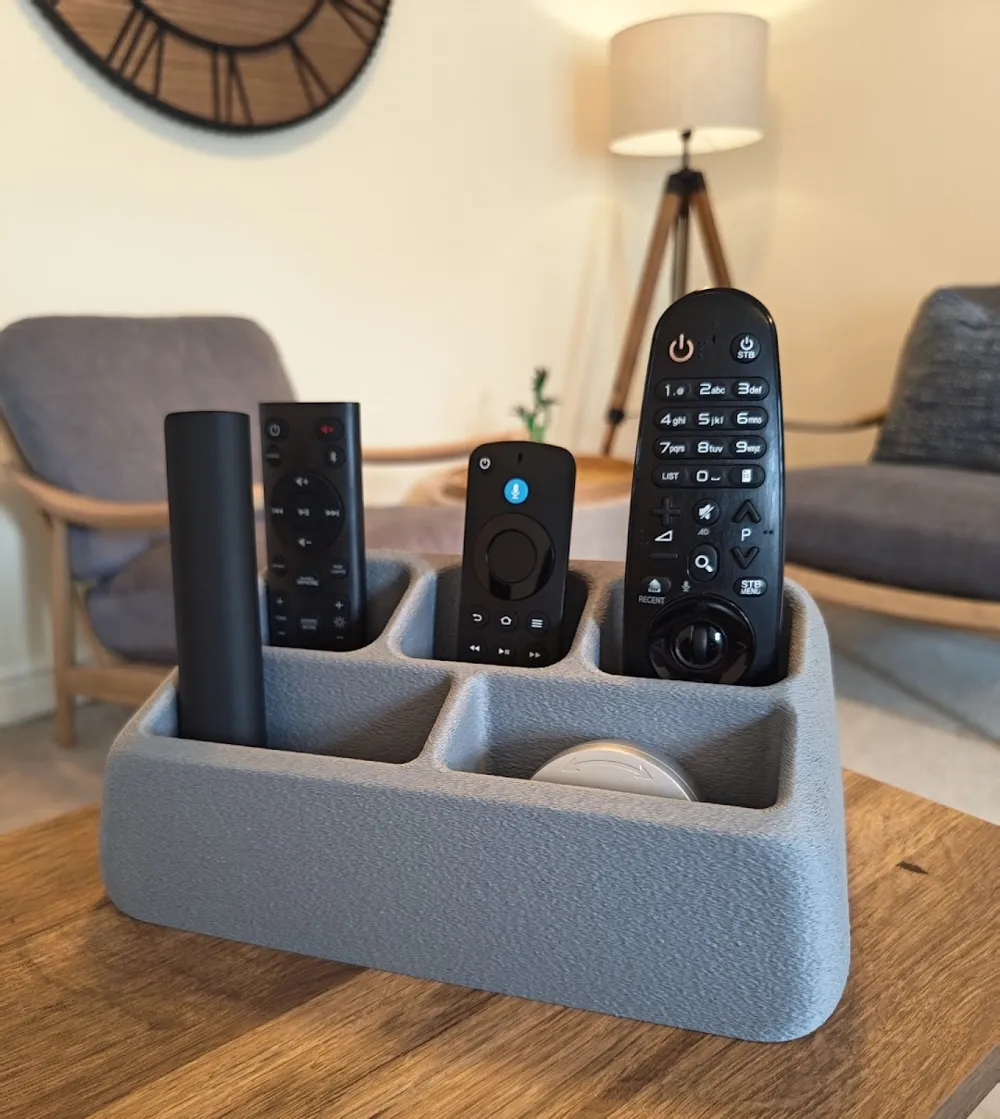 Minimal Remote Caddy – 4 Layouts V2 - Free 3D Print Model - MakerWorld