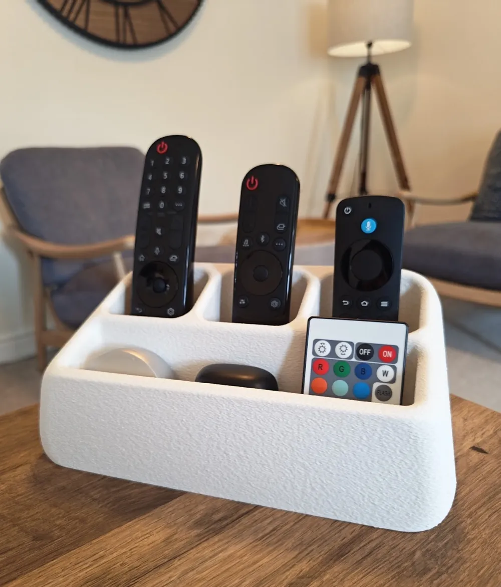Minimal Remote Caddy – 4 Layouts V2 - Free 3D Print Model - MakerWorld